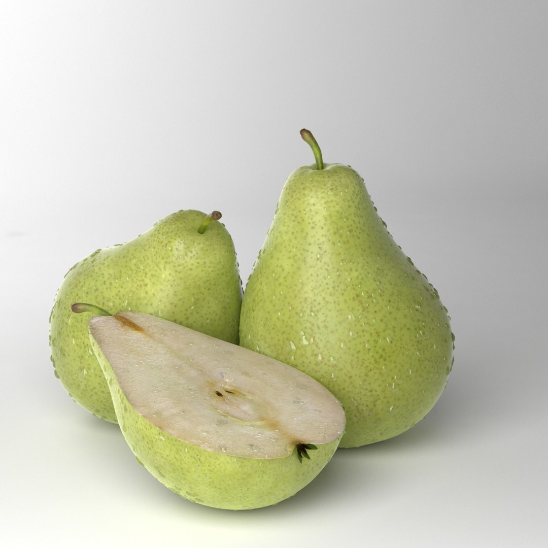 3d model of photorealistic pears realistic