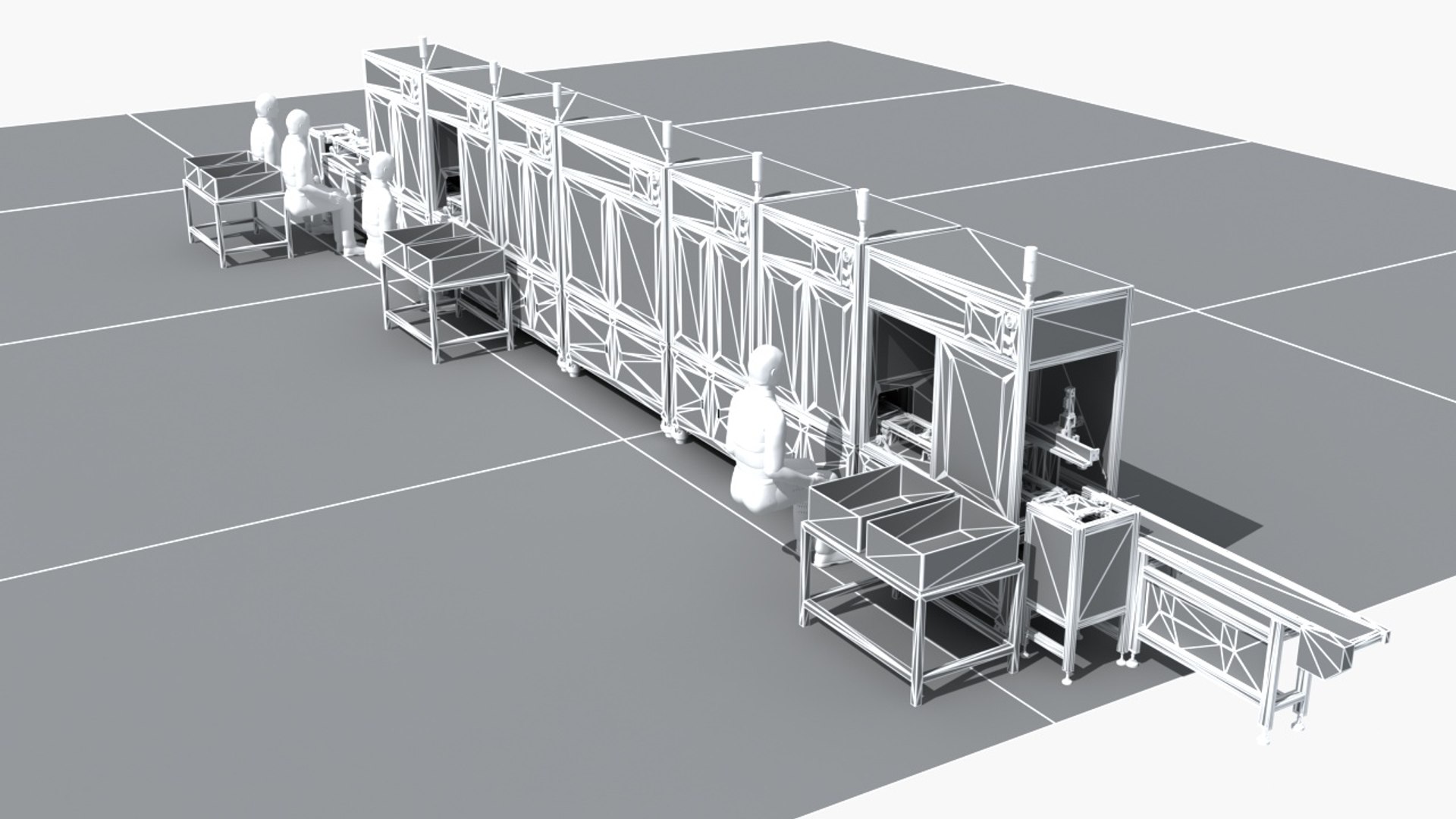 Industrial Equipment 28-Motor Automatic Assembly Production Line Model ...