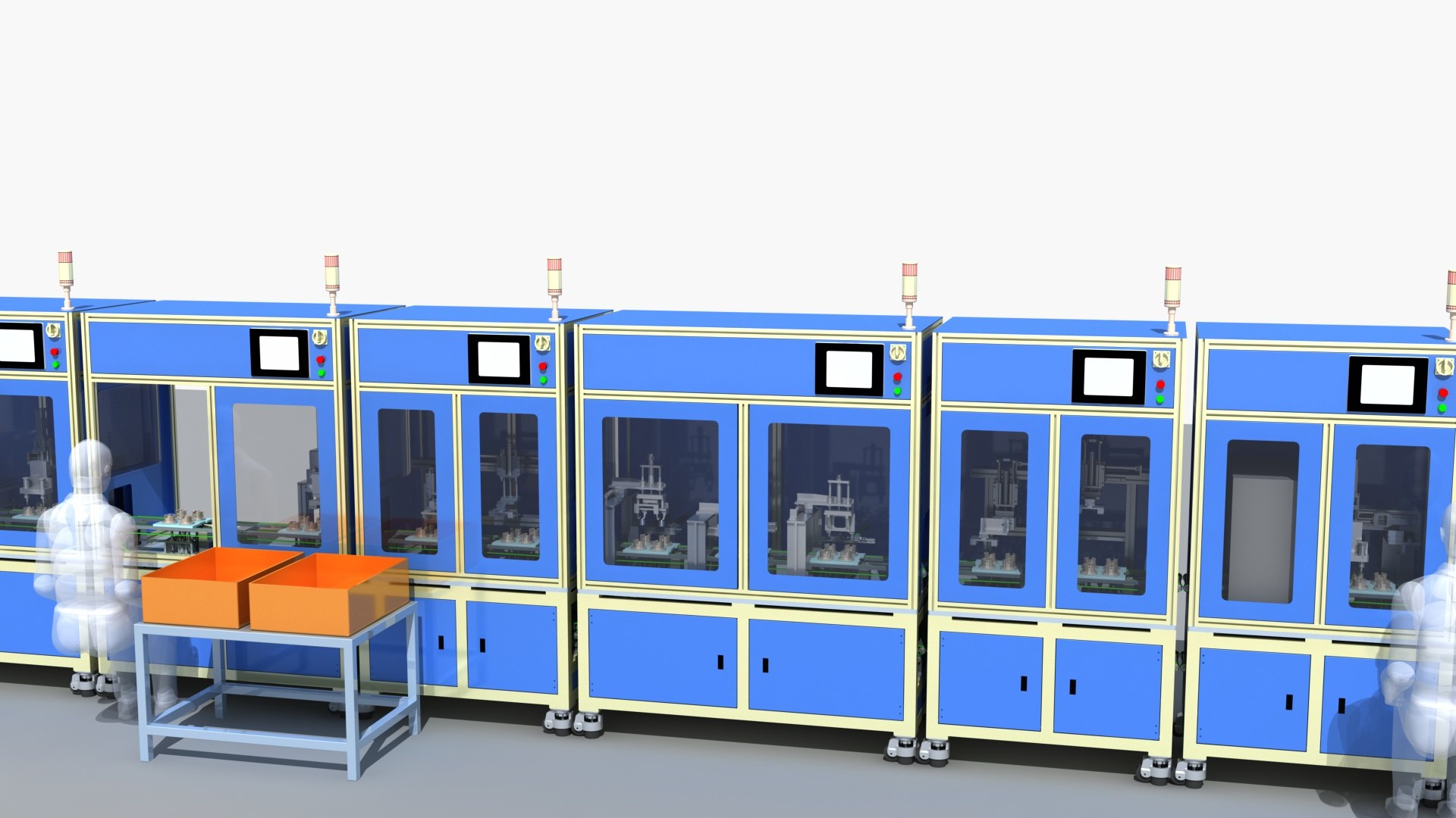 Industrial Equipment 28-Motor Automatic Assembly Production Line Model ...