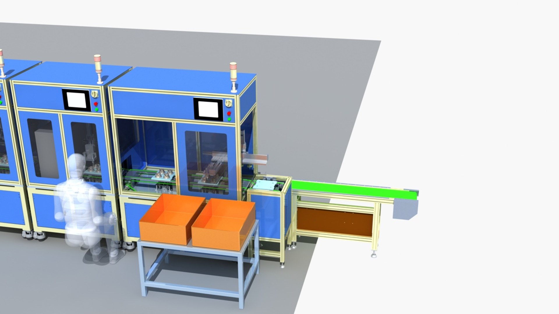 Industrial Equipment 28-Motor Automatic Assembly Production Line Model ...
