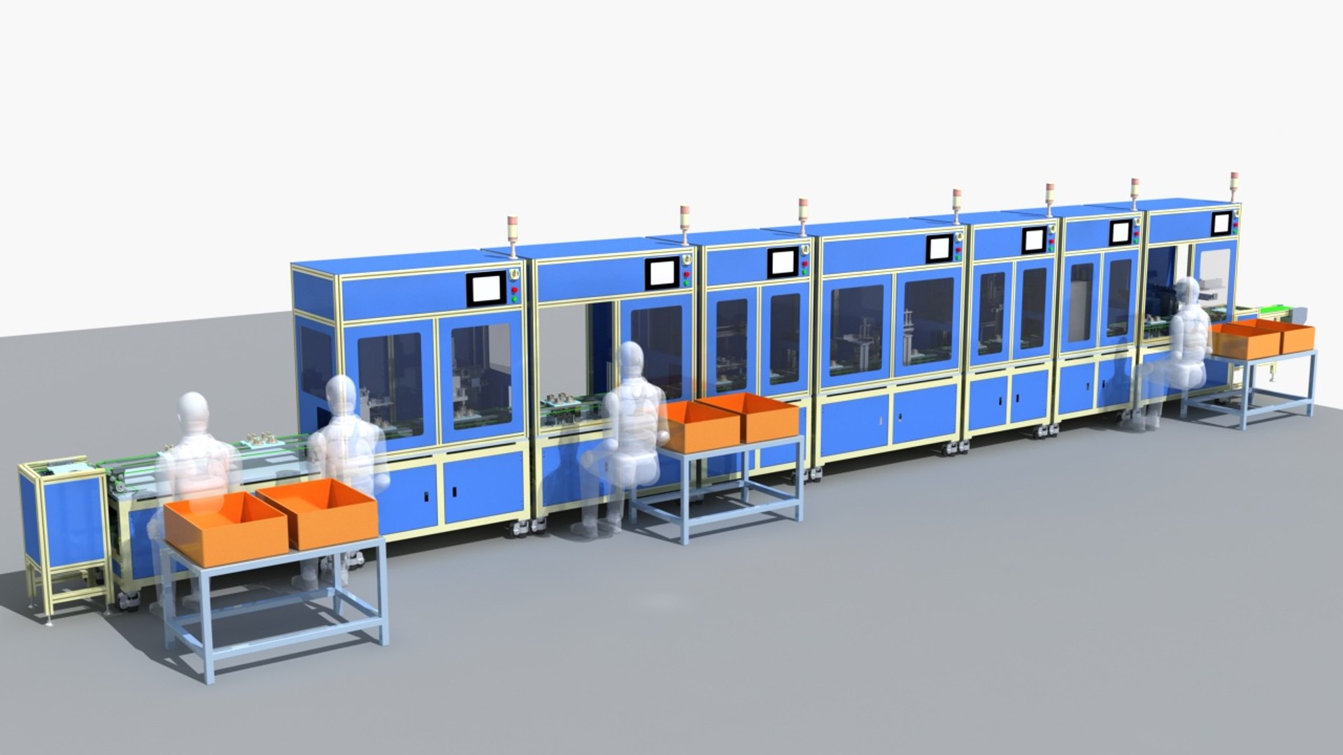 Industrial Equipment 28-Motor Automatic Assembly Production Line Model ...