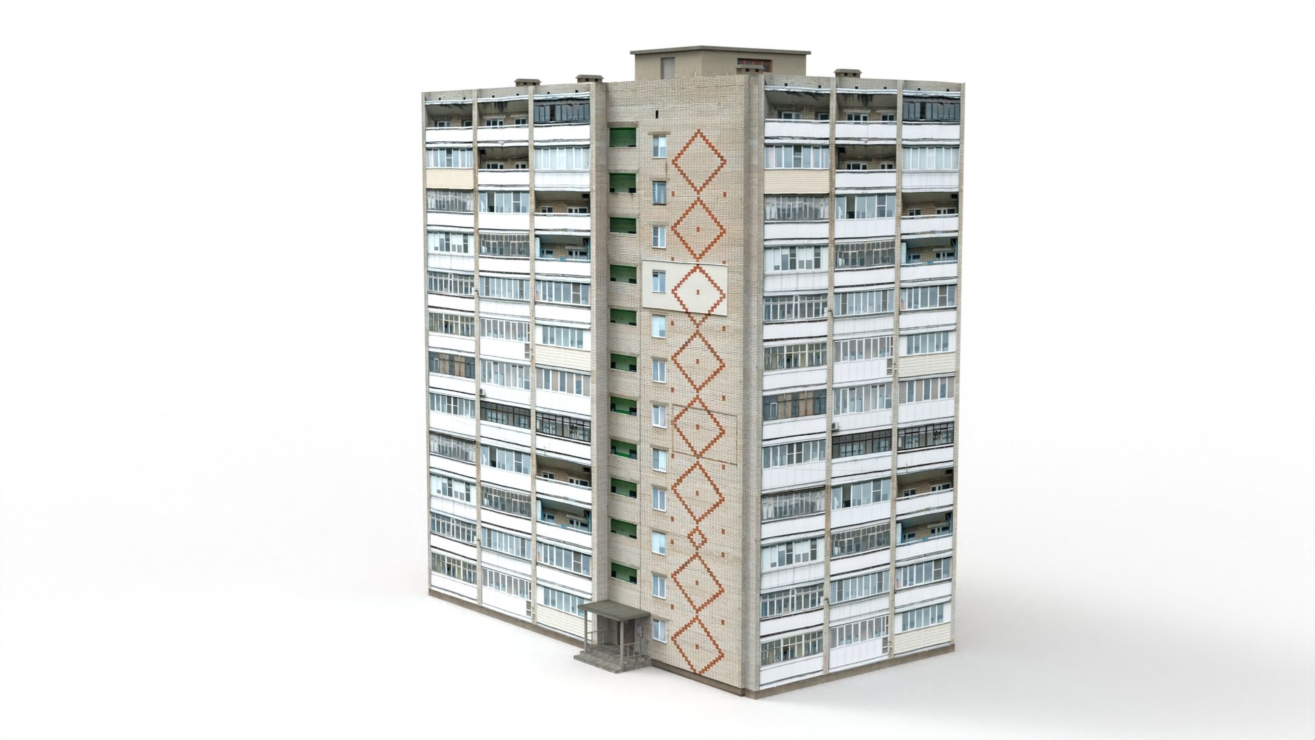 3D Twelve-story Residential Building120323 - TurboSquid 2040758