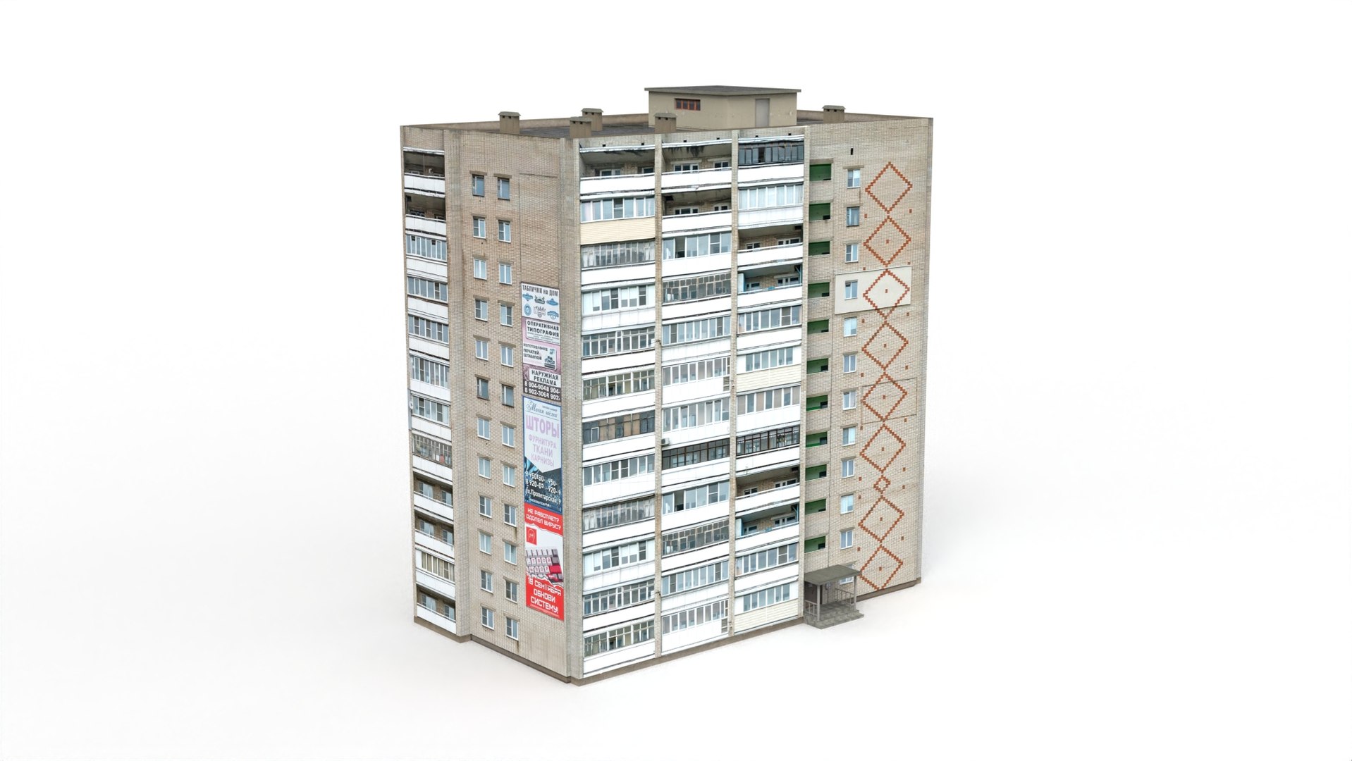3D Twelve-story Residential Building120323 - TurboSquid 2040758