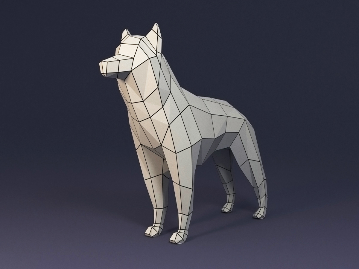 Polygonal husky dog 3D model - TurboSquid 1164721