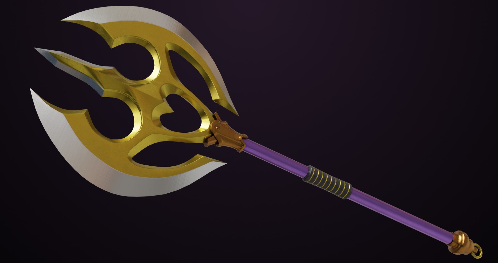 3D Battle Axe 06 Golden All PBR Unity UE Textures Model - TurboSquid ...