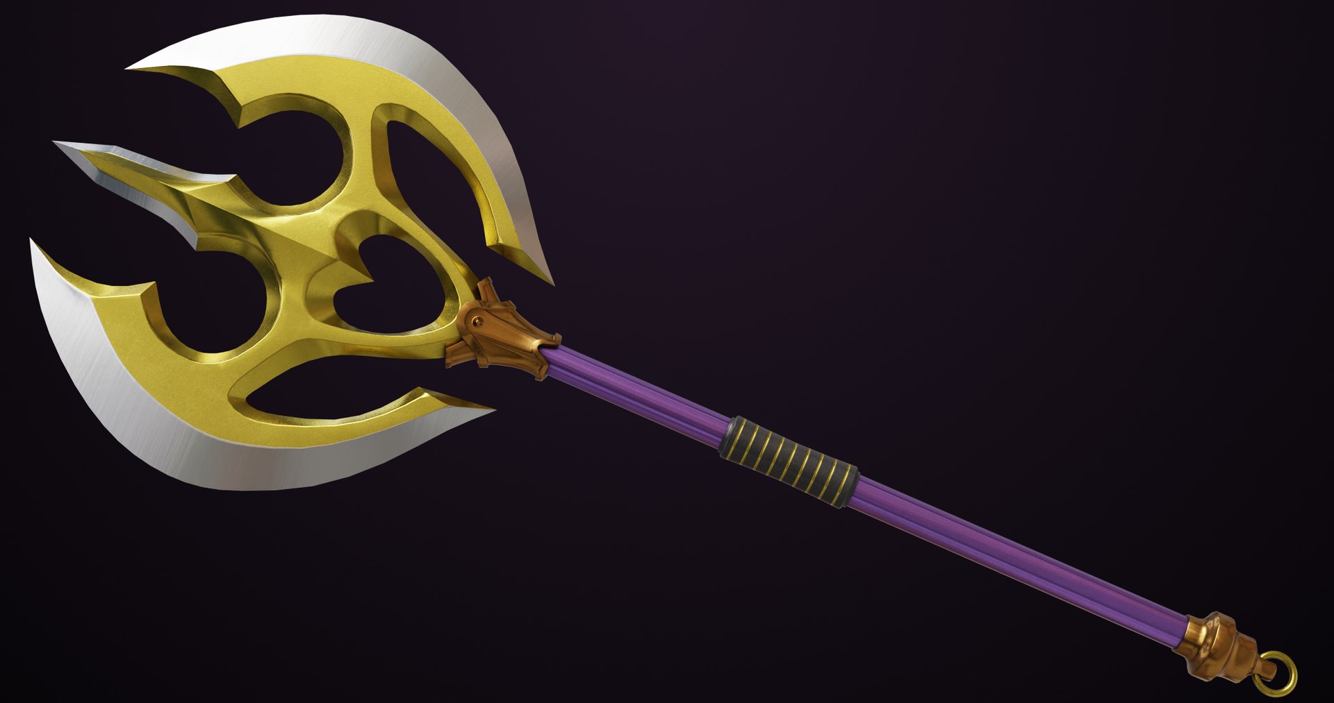 3D Battle Axe 06 Golden All PBR Unity UE Textures Model - TurboSquid ...