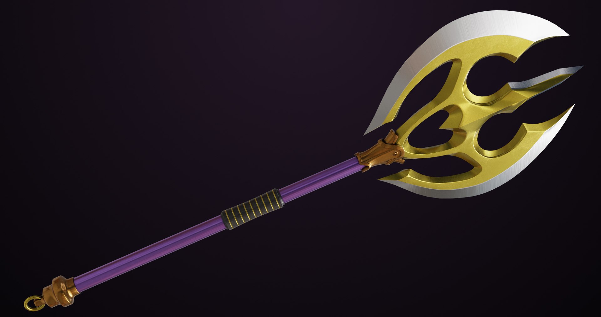 3D Battle Axe 06 Golden All PBR Unity UE Textures Model - TurboSquid ...