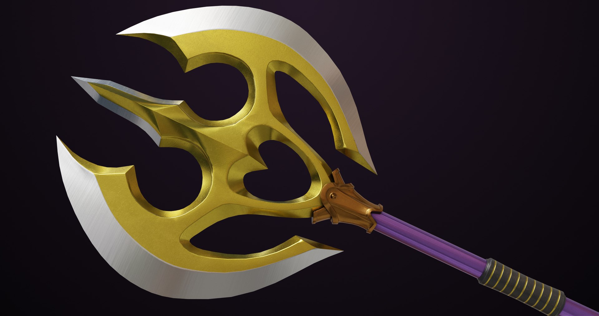 3D Battle Axe 06 Golden All PBR Unity UE Textures Model - TurboSquid ...