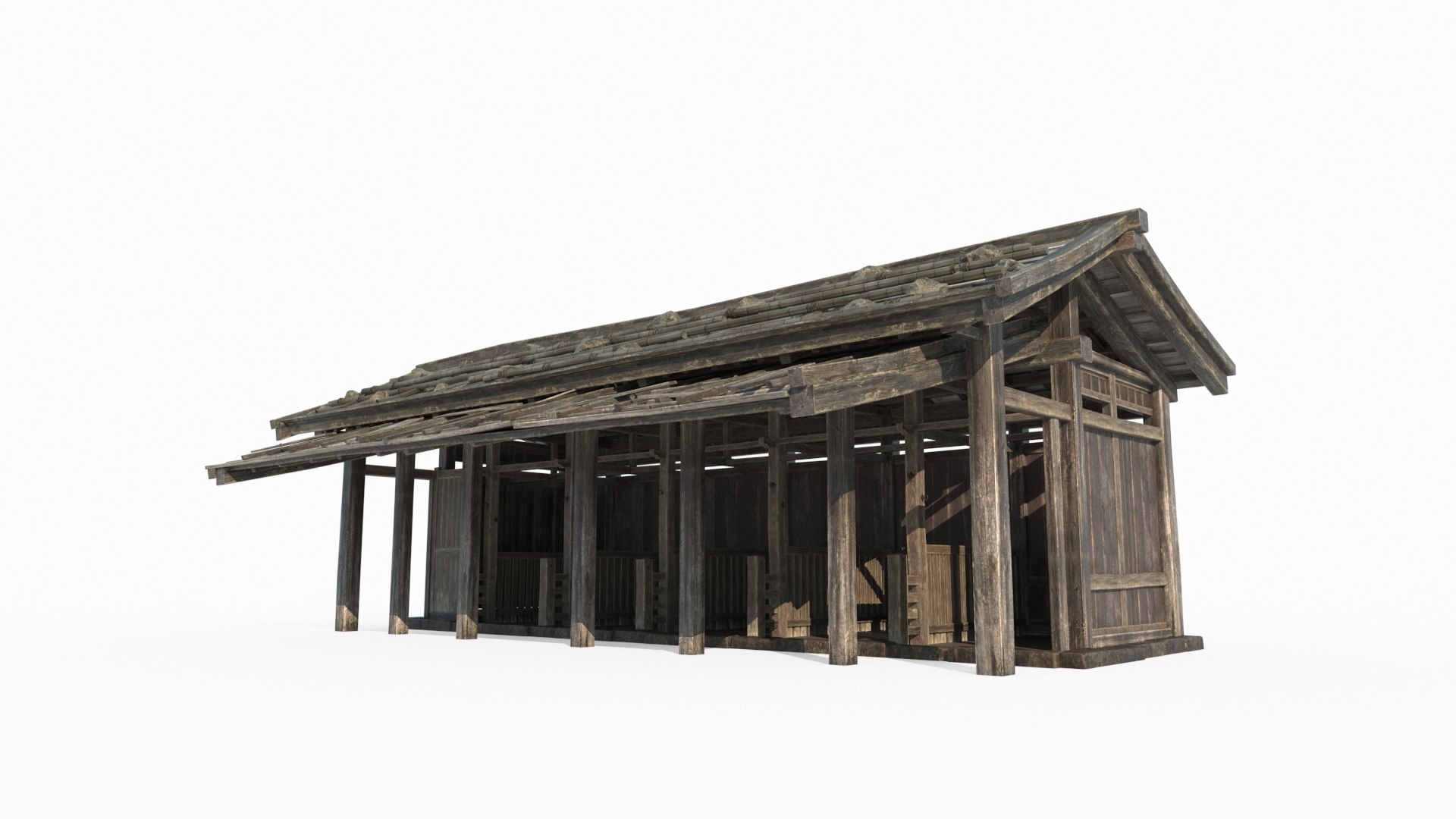 3D Asian Ancient Architecture Stables Model - TurboSquid 2390995