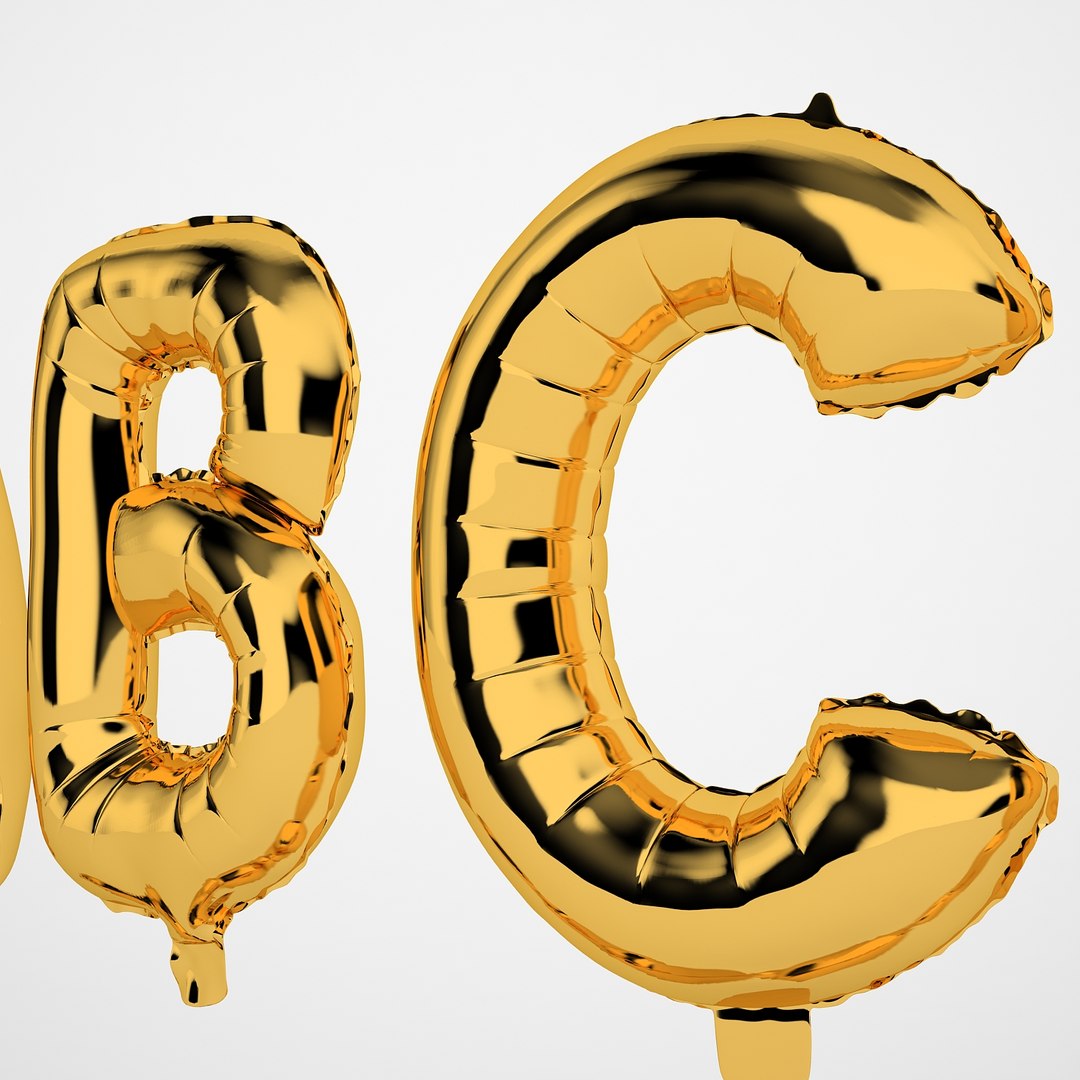 Foil balloon letters model - TurboSquid 1381822