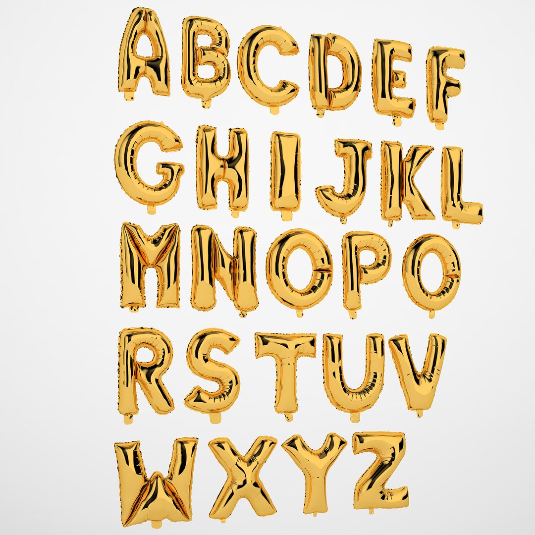 Foil balloon letters model - TurboSquid 1381822