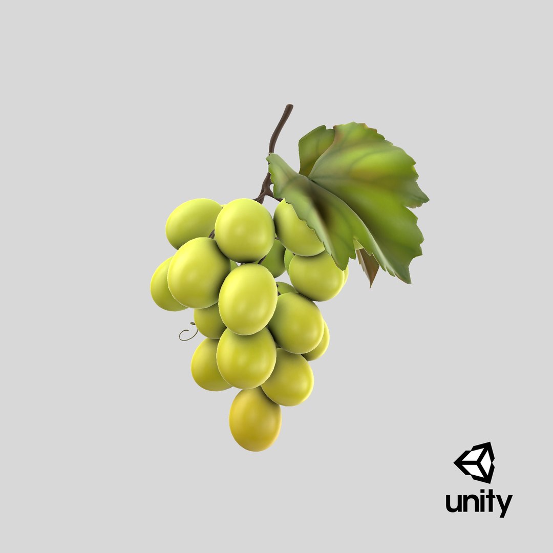 Bunch fresh green grapes 3D model - TurboSquid 1583297