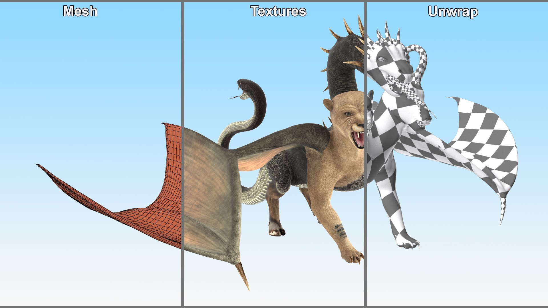 3D Mythical Chimera Creature Model - TurboSquid 2384524