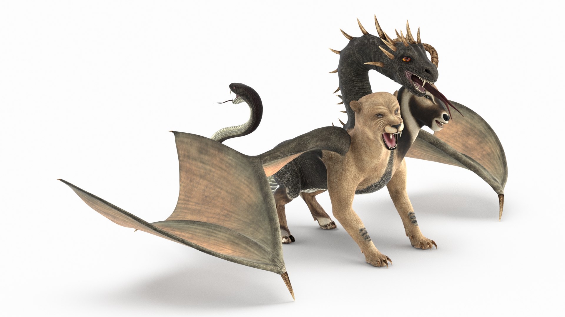 3D Mythical Chimera Creature Model - TurboSquid 2384524