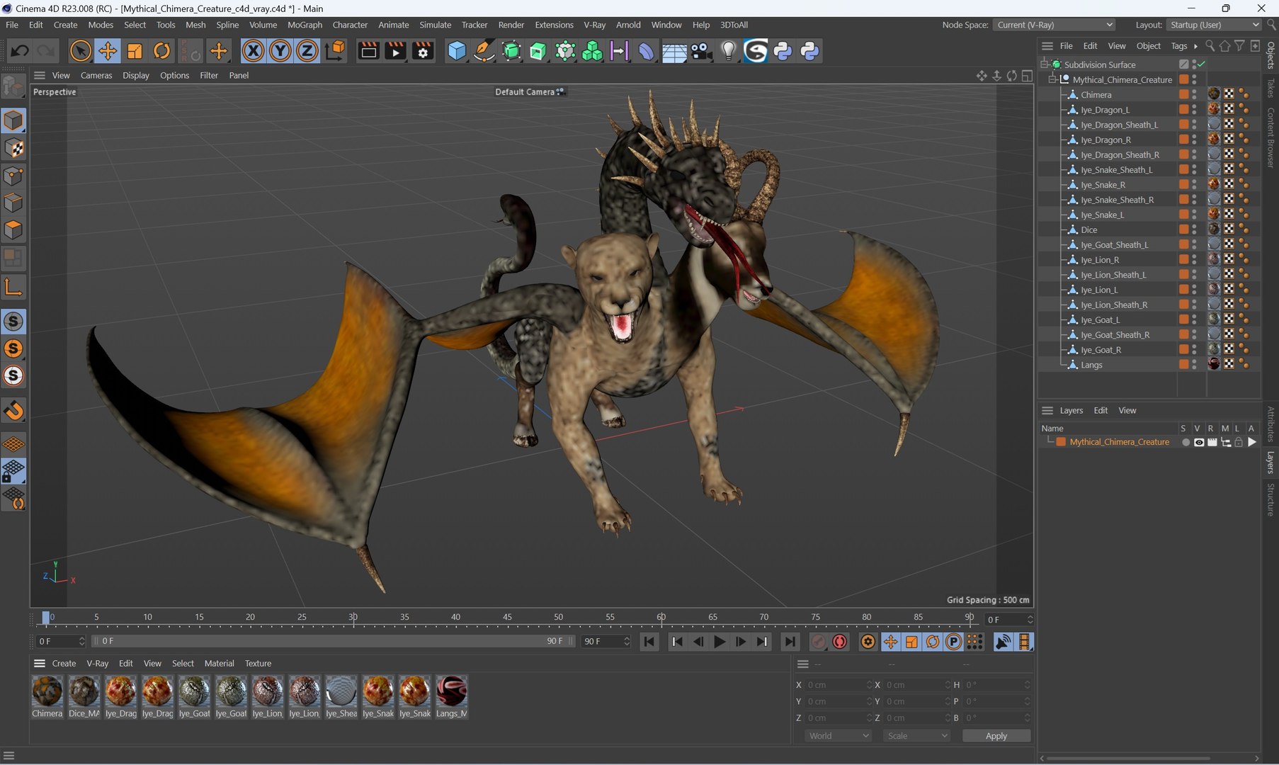 3D Mythical Chimera Creature Model - TurboSquid 2384524