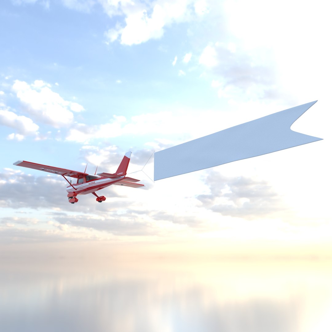 Airplane Banner Advert 3D Model - TurboSquid 2033639