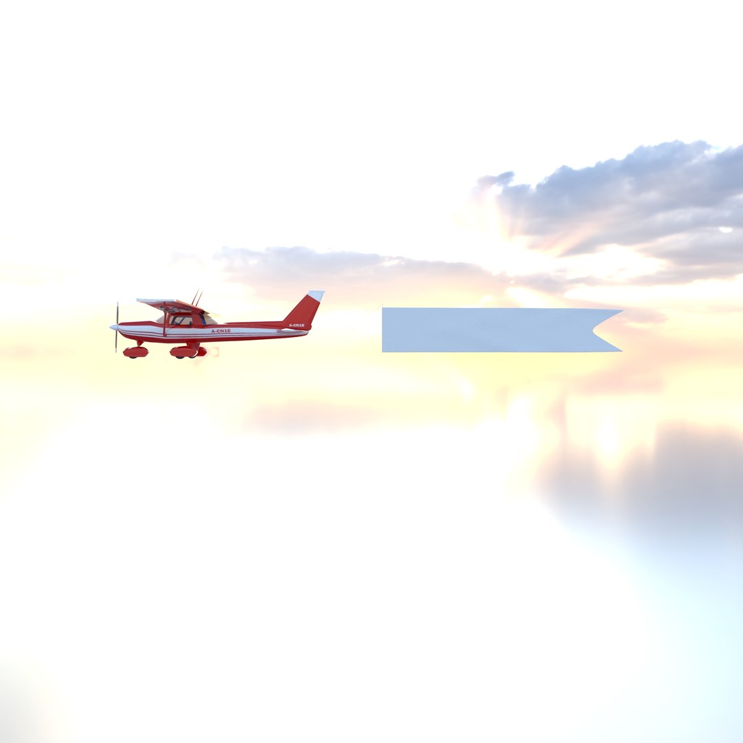 Airplane Banner Advert 3D Model - TurboSquid 2033639