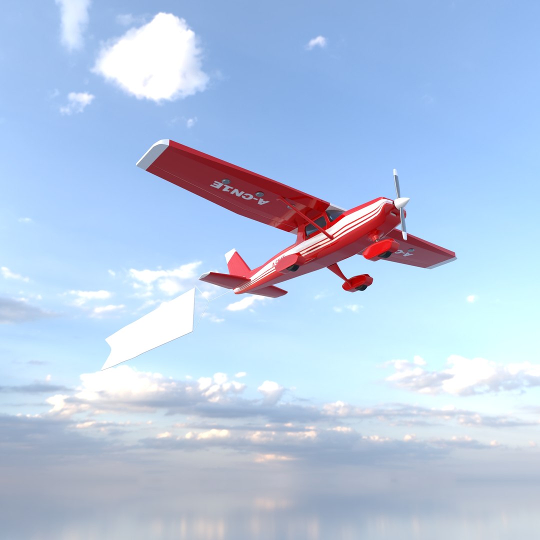 Airplane Banner Advert 3D Model - TurboSquid 2033639