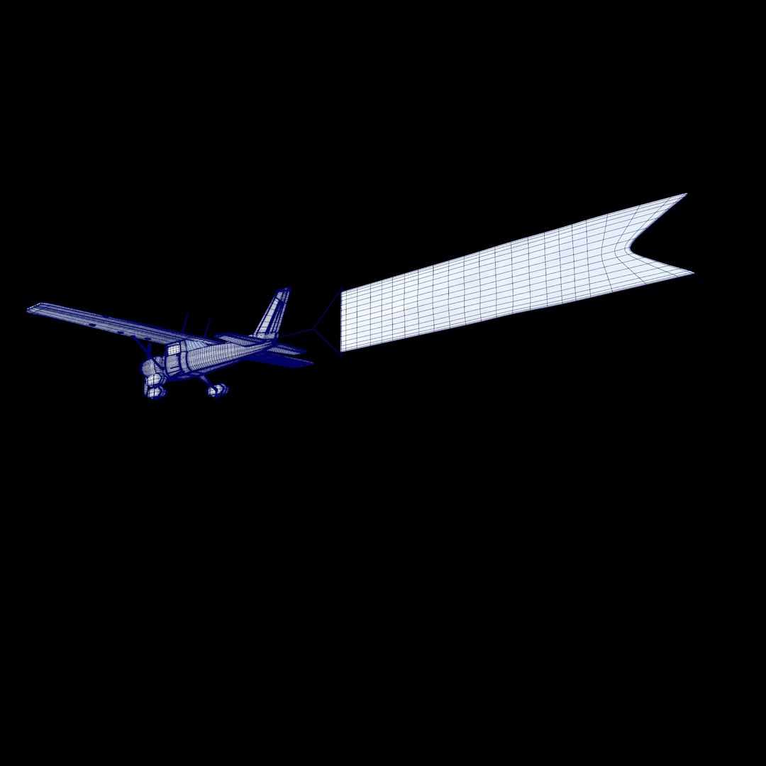 Airplane Banner Advert 3D Model - TurboSquid 2033639