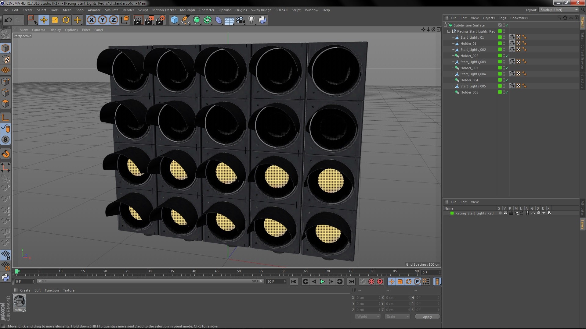 Racing Start Lights Red 3D - TurboSquid 2003400