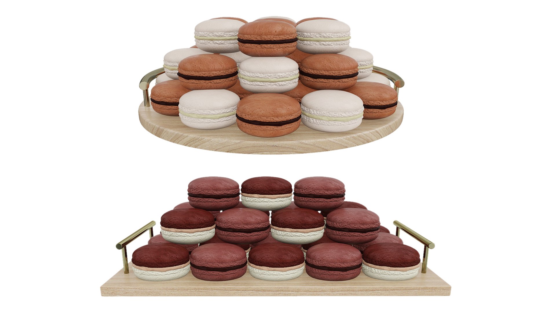 3D Model Chocolate Macaroon Trays - TurboSquid 2195007