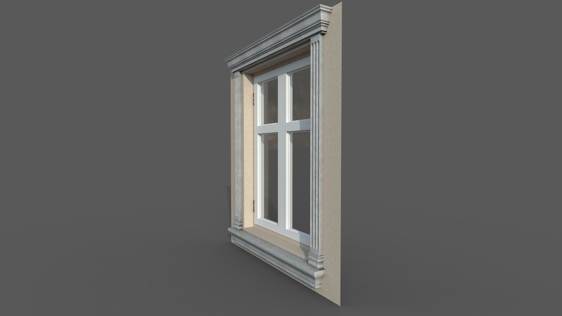 WindowFront View Of Window Vintage Styles With Exterior Decoration ...