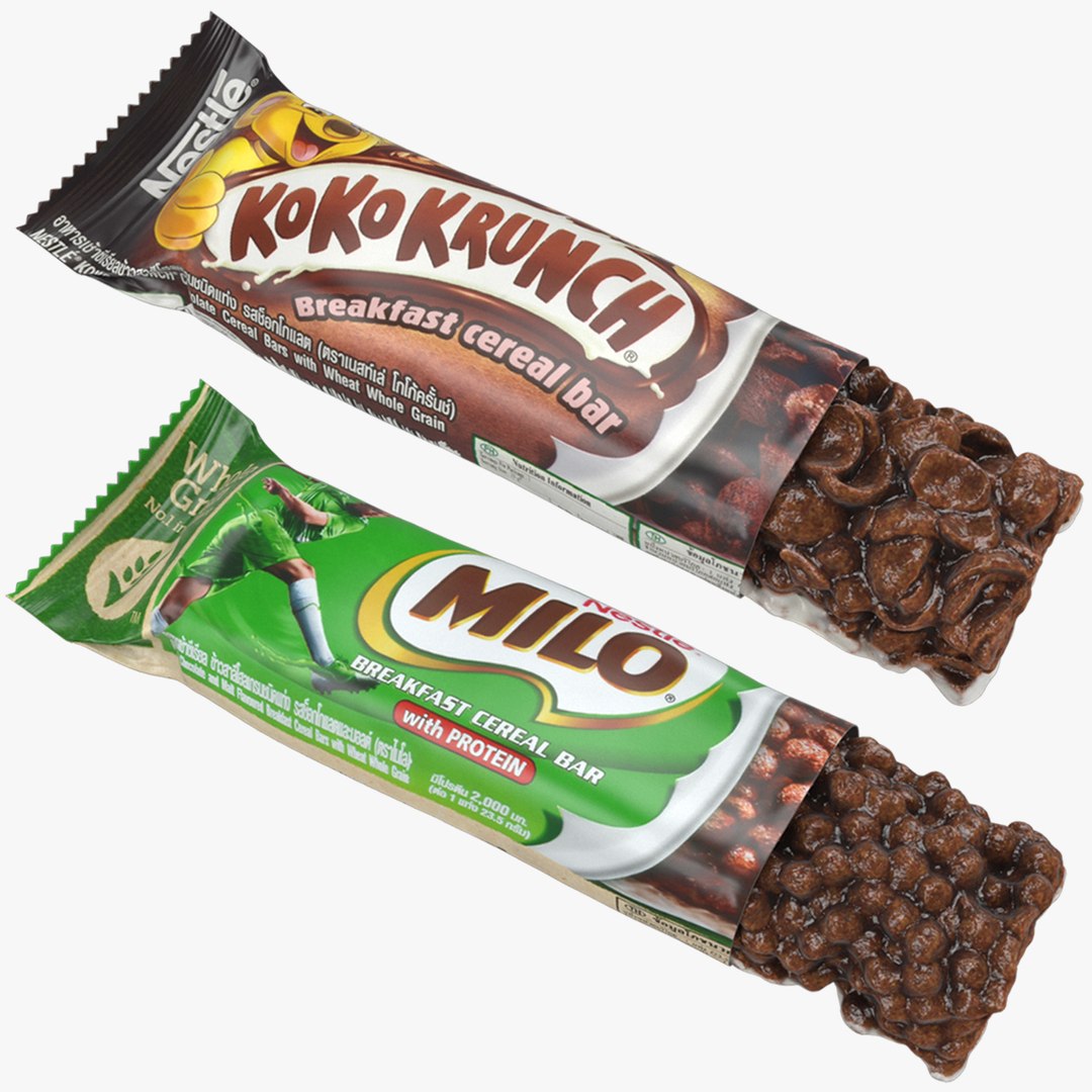 3D Koko Krunch and Milo Breakfast Cereal Bar model - TurboSquid 1816112
