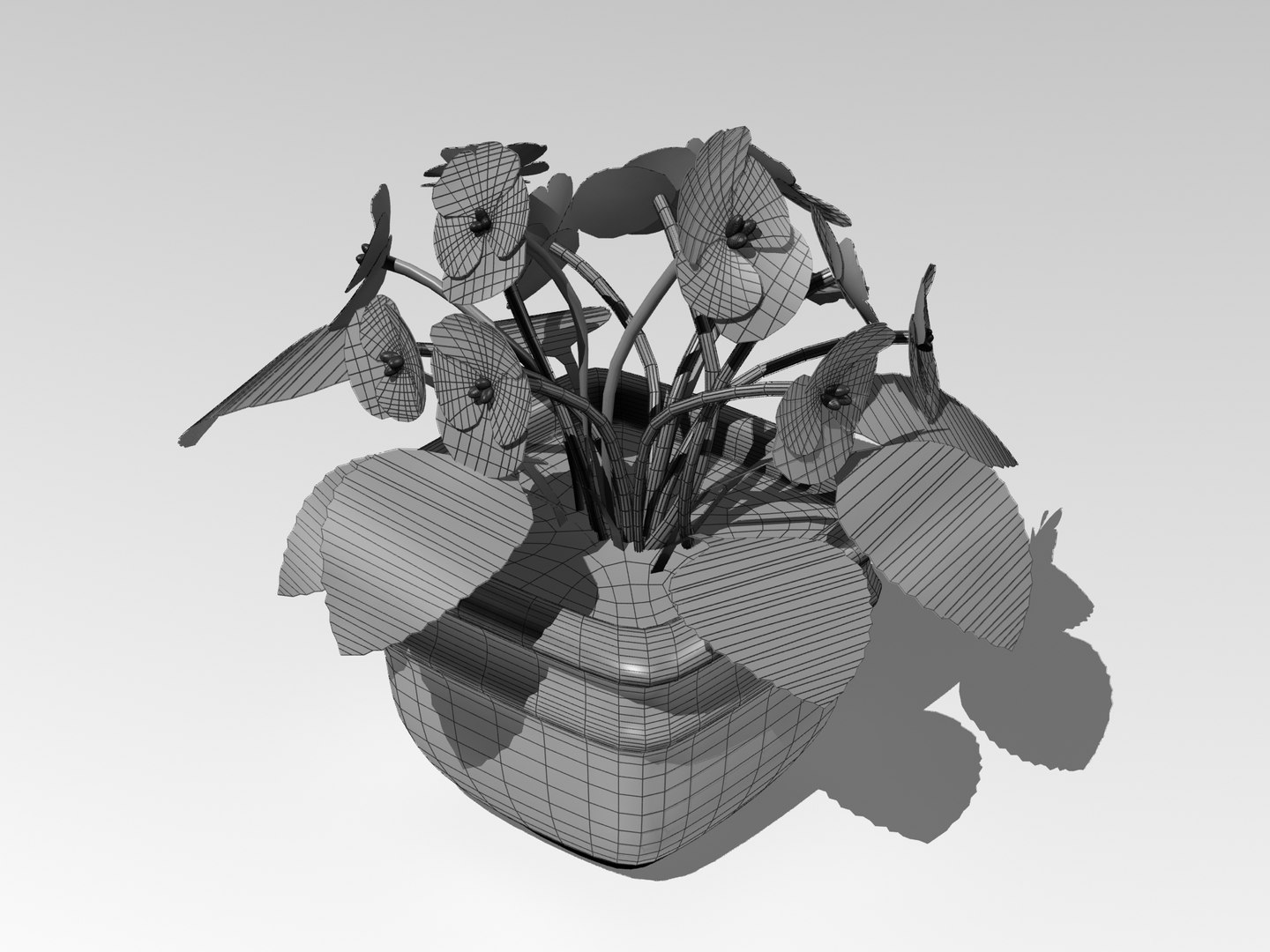 Violets Flower 3d Model