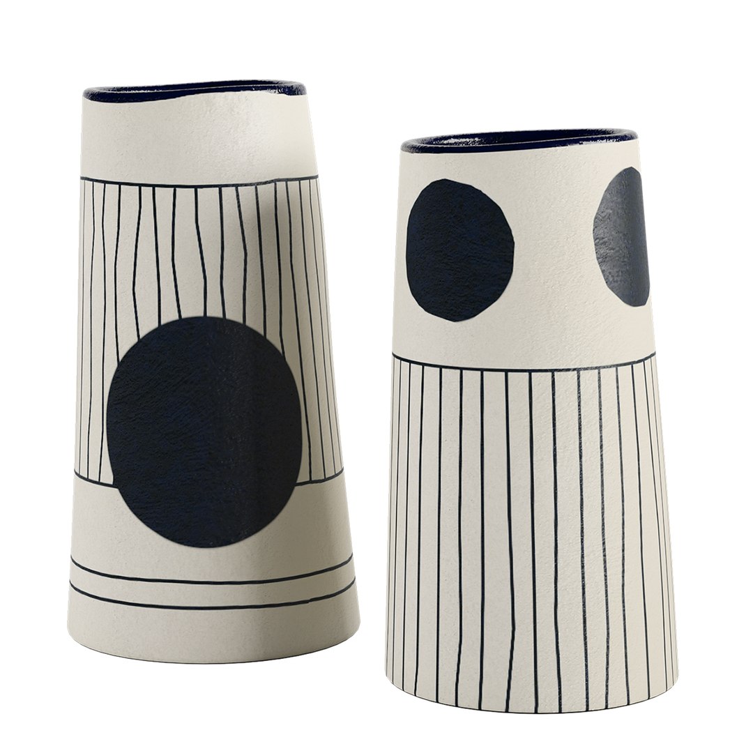 3D Handmade Decorated Indigo Ceramic Vase 1 Model - TurboSquid 2149344