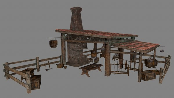3d model medieval blacksmith