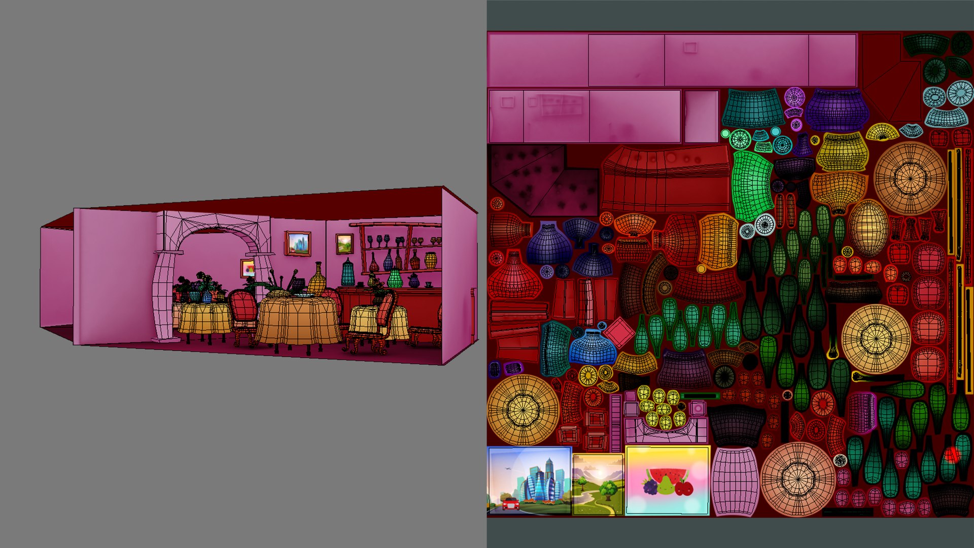 3D Cartoon Restauran Model - TurboSquid 2136608