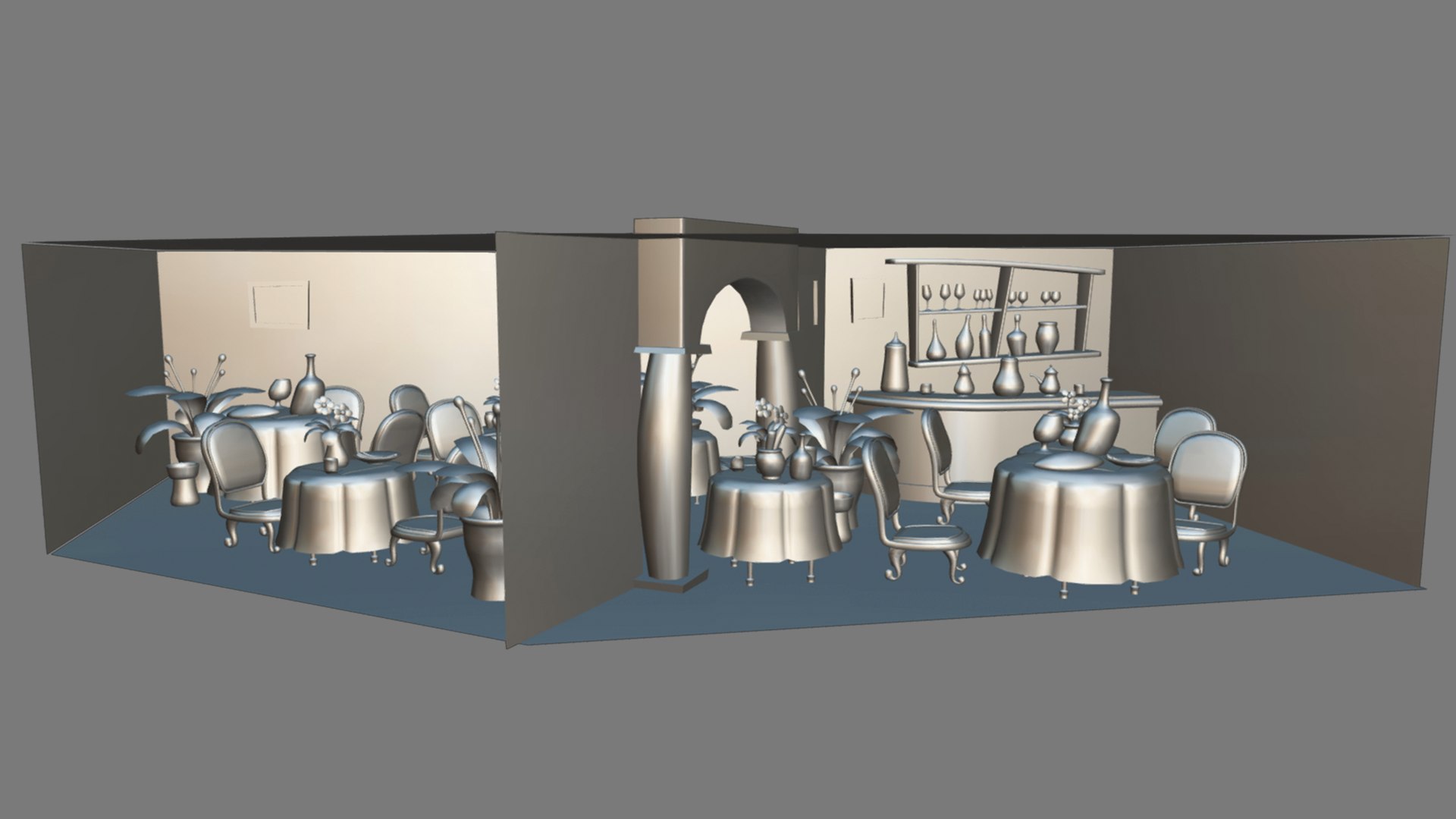 3D Cartoon Restauran Model - TurboSquid 2136608