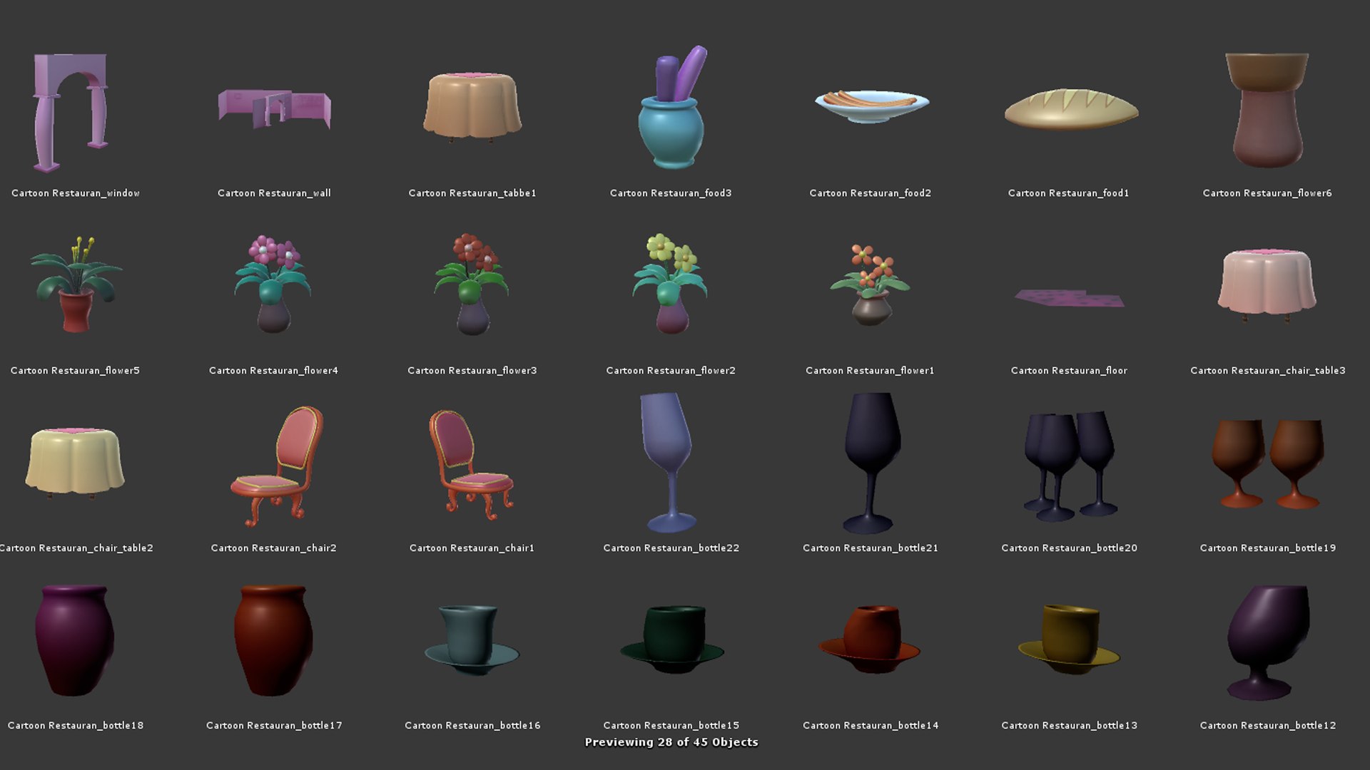 3D Cartoon Restauran Model - TurboSquid 2136608