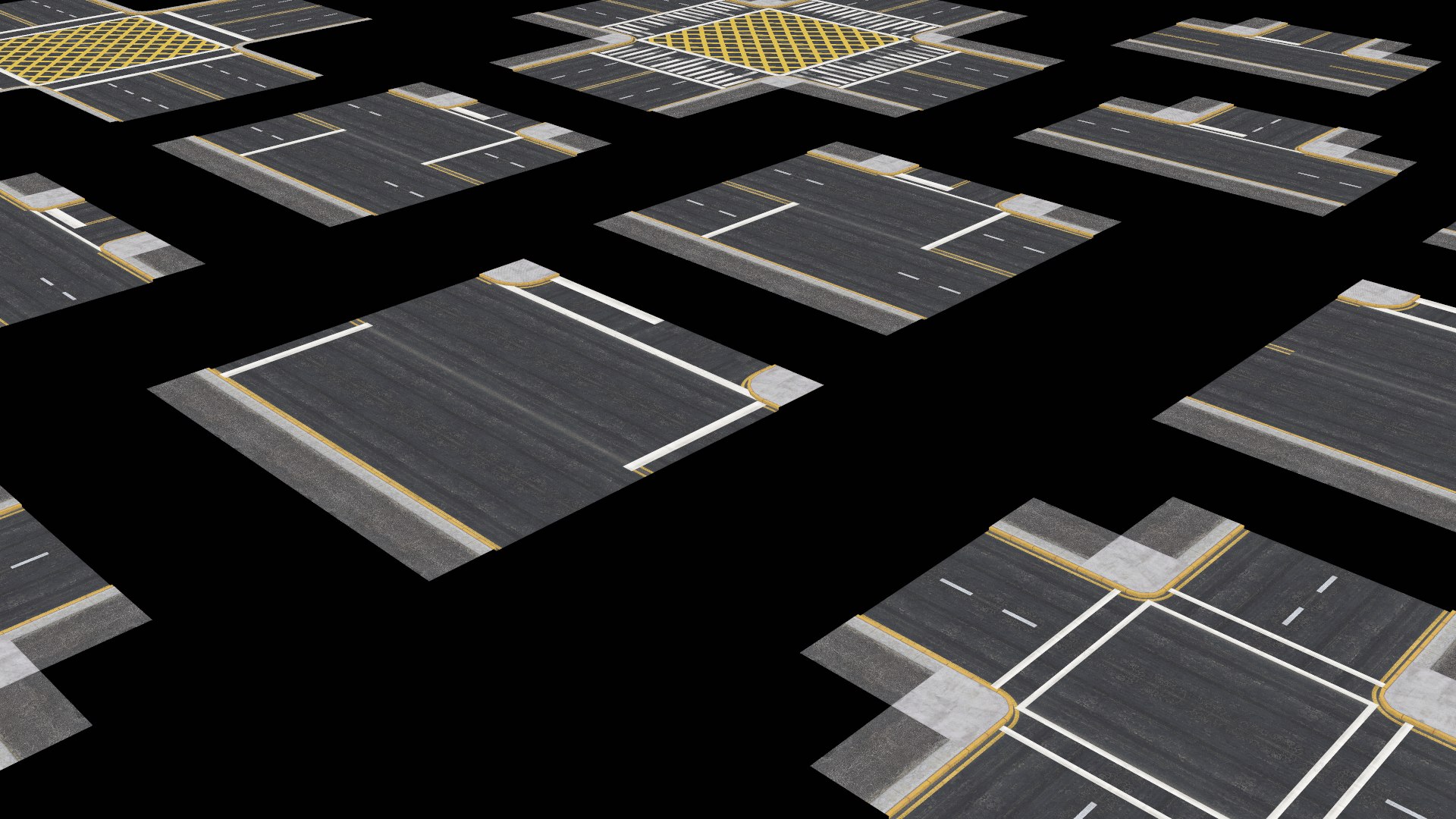 3D Roads Pack Low Poly 3D model - TurboSquid 1827266