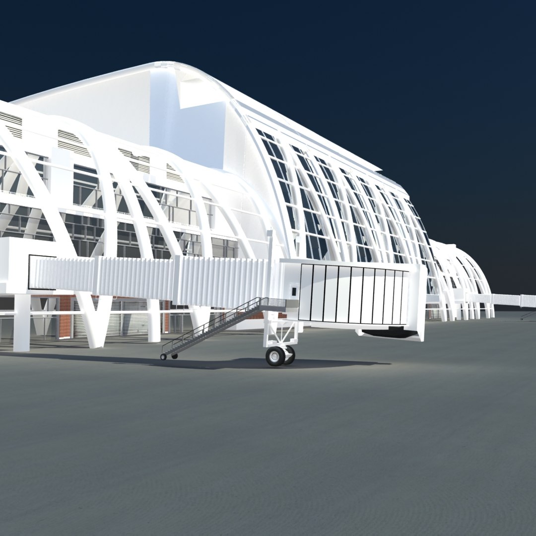 Terminal Building Airport 3d Model