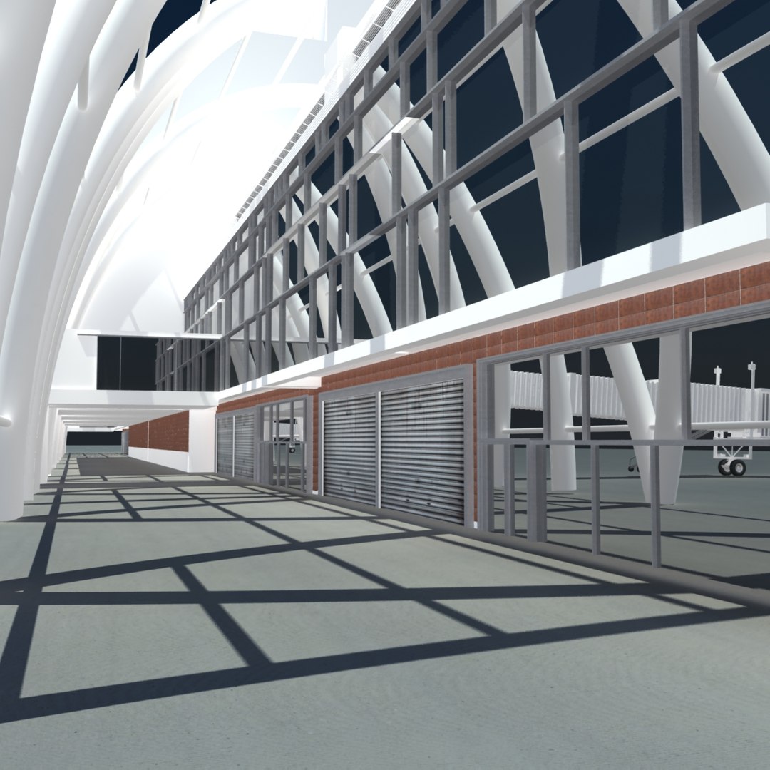 Terminal Building Airport 3d Model
