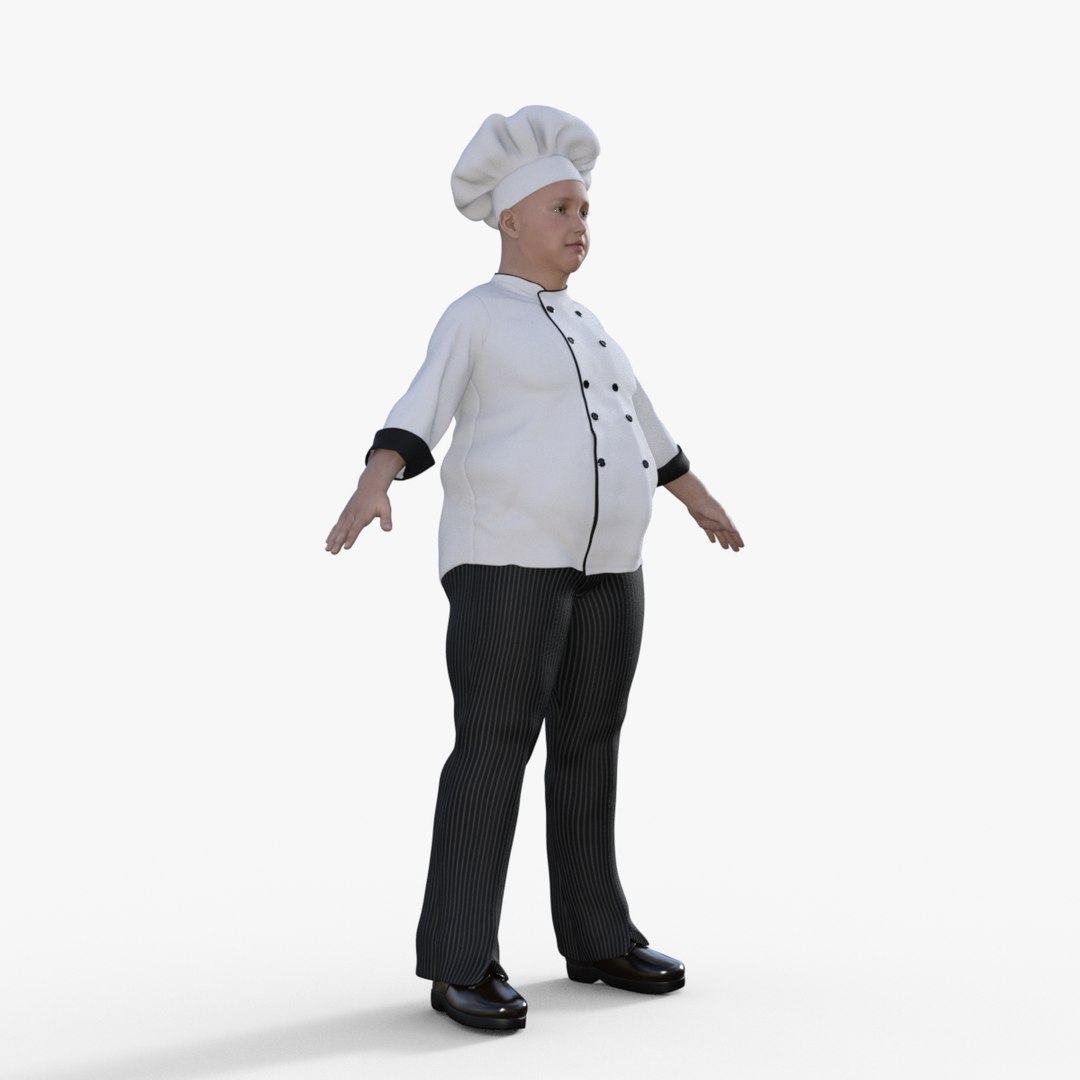 3D Model Realistic Fat Chef - TurboSquid 2218504