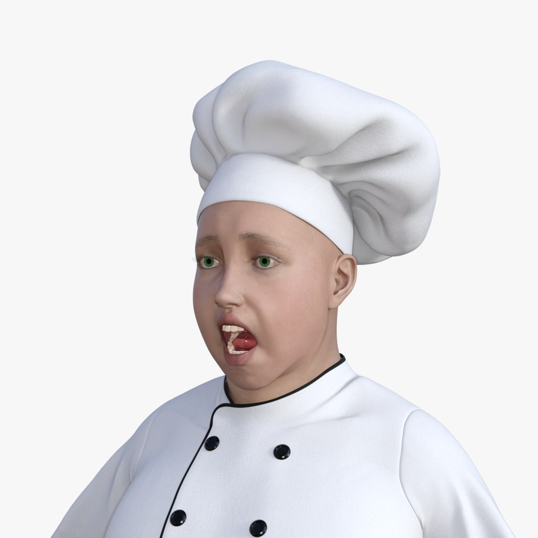 3D Model Realistic Fat Chef - TurboSquid 2218504