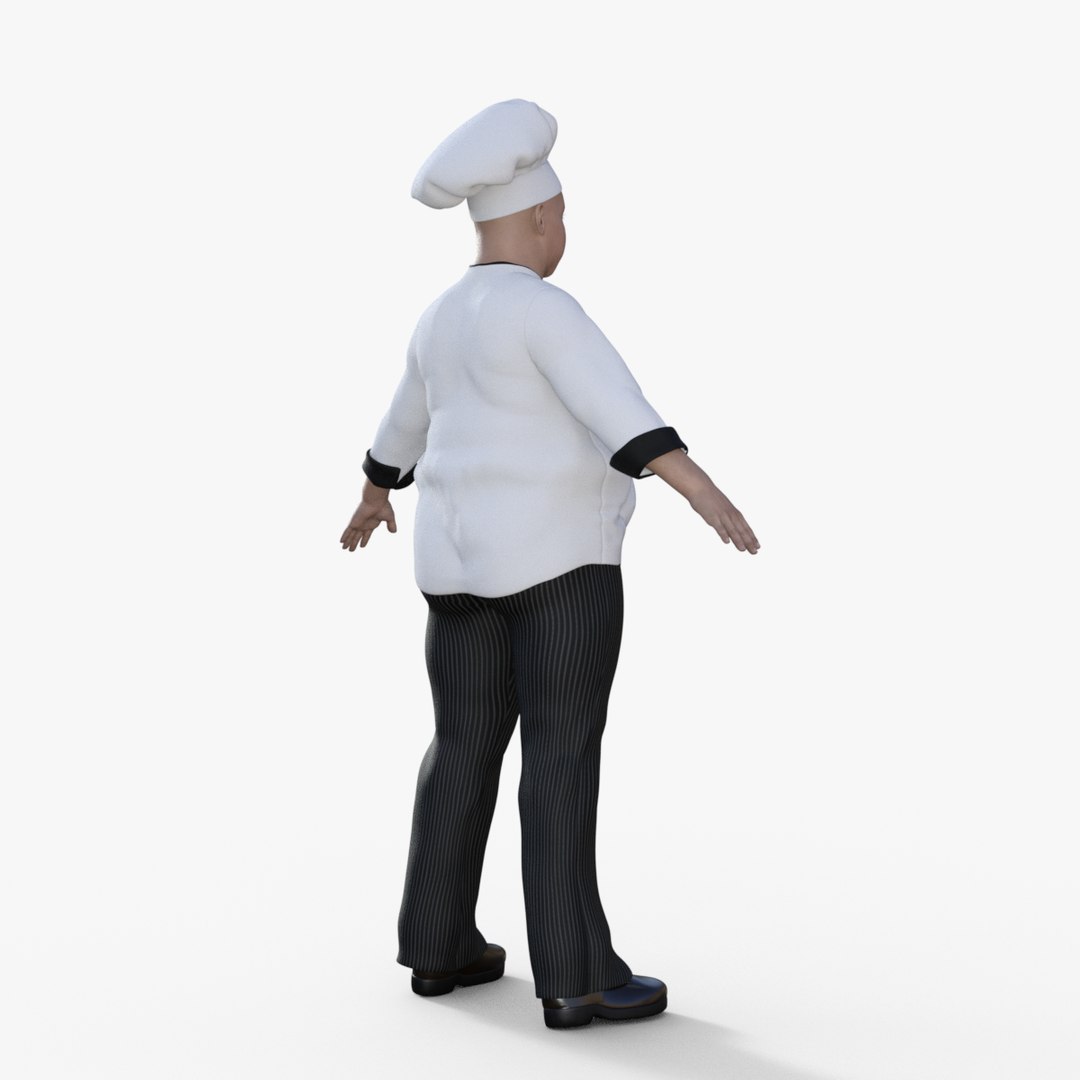 3D Model Realistic Fat Chef - TurboSquid 2218504