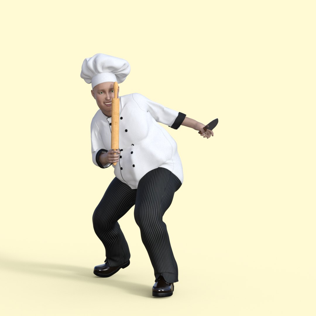 3D Model Realistic Fat Chef - TurboSquid 2218504