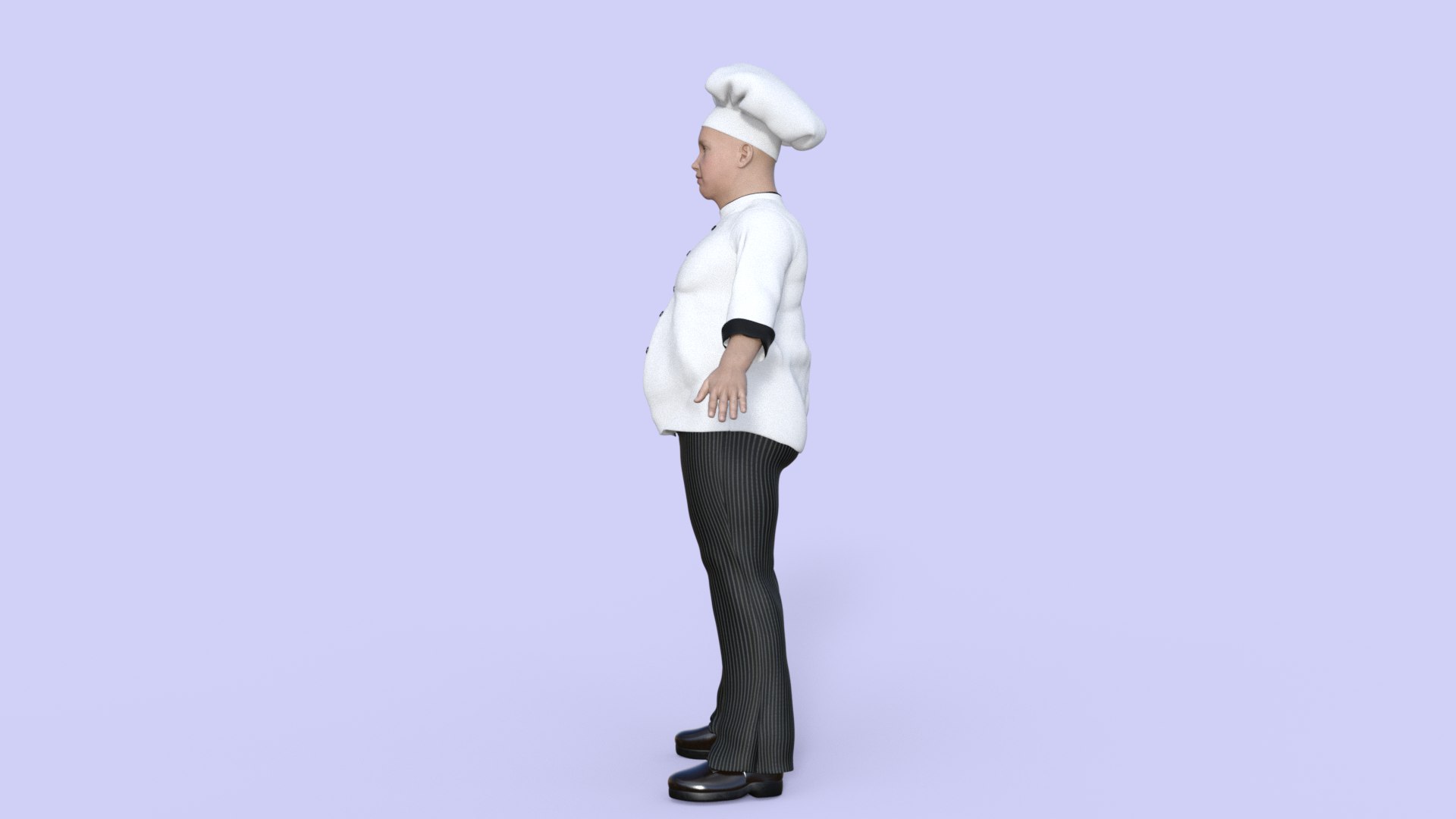 3D Model Realistic Fat Chef - TurboSquid 2218504