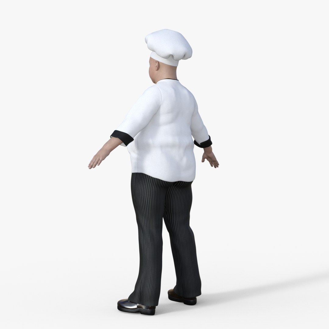 3D Model Realistic Fat Chef - TurboSquid 2218504