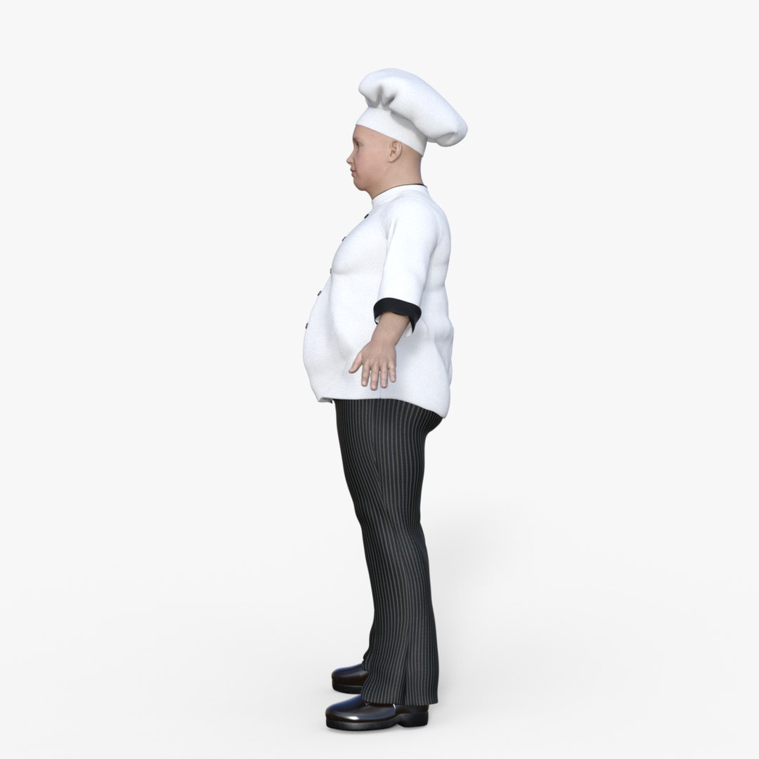 3D Model Realistic Fat Chef - TurboSquid 2218504