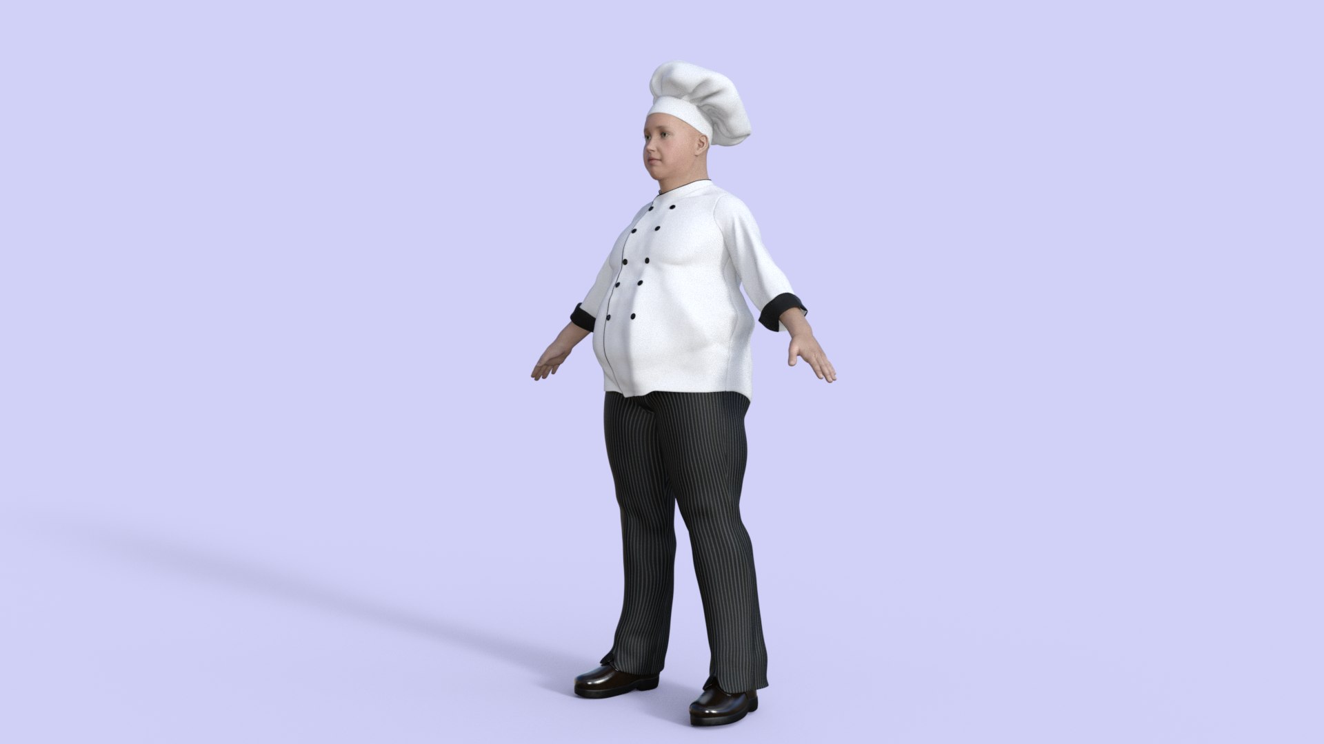3D Model Realistic Fat Chef - TurboSquid 2218504