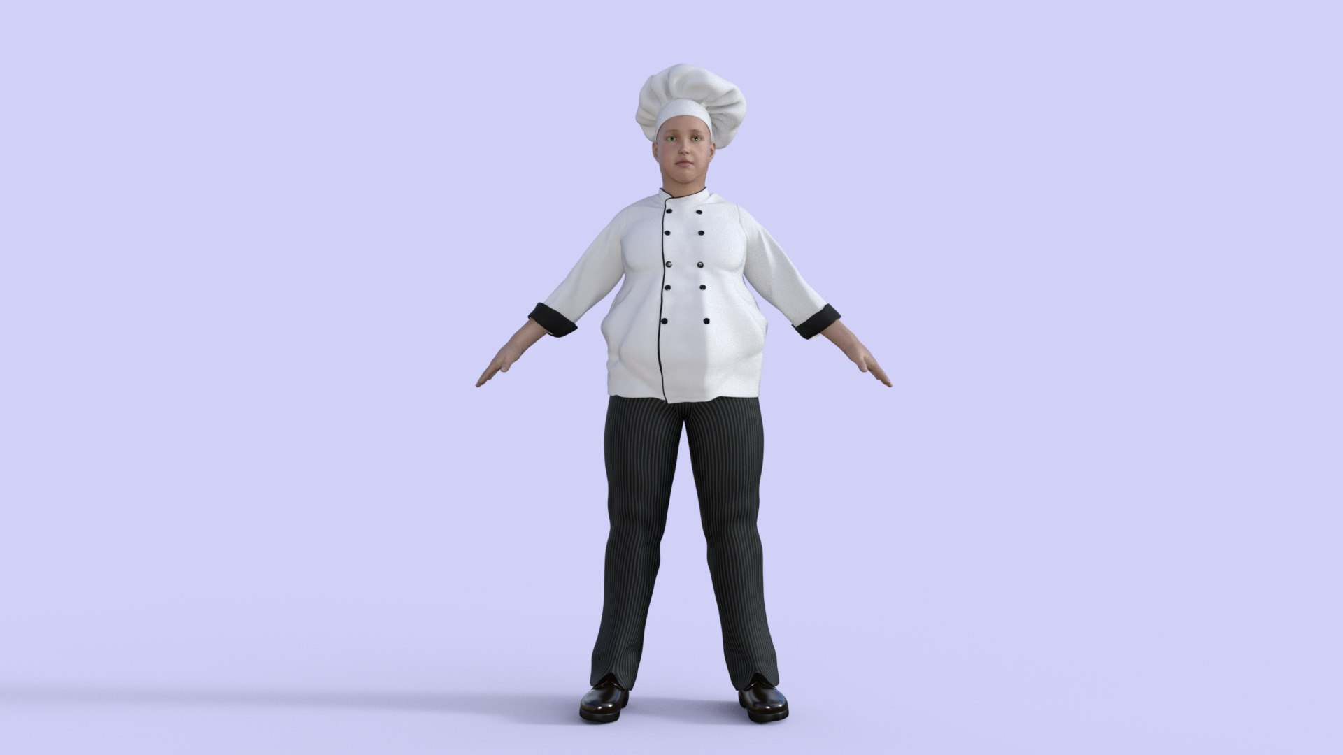 3D Model Realistic Fat Chef - TurboSquid 2218504
