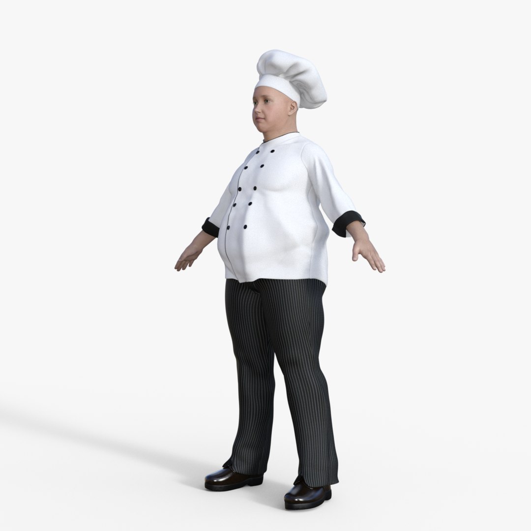 3D Model Realistic Fat Chef - TurboSquid 2218504
