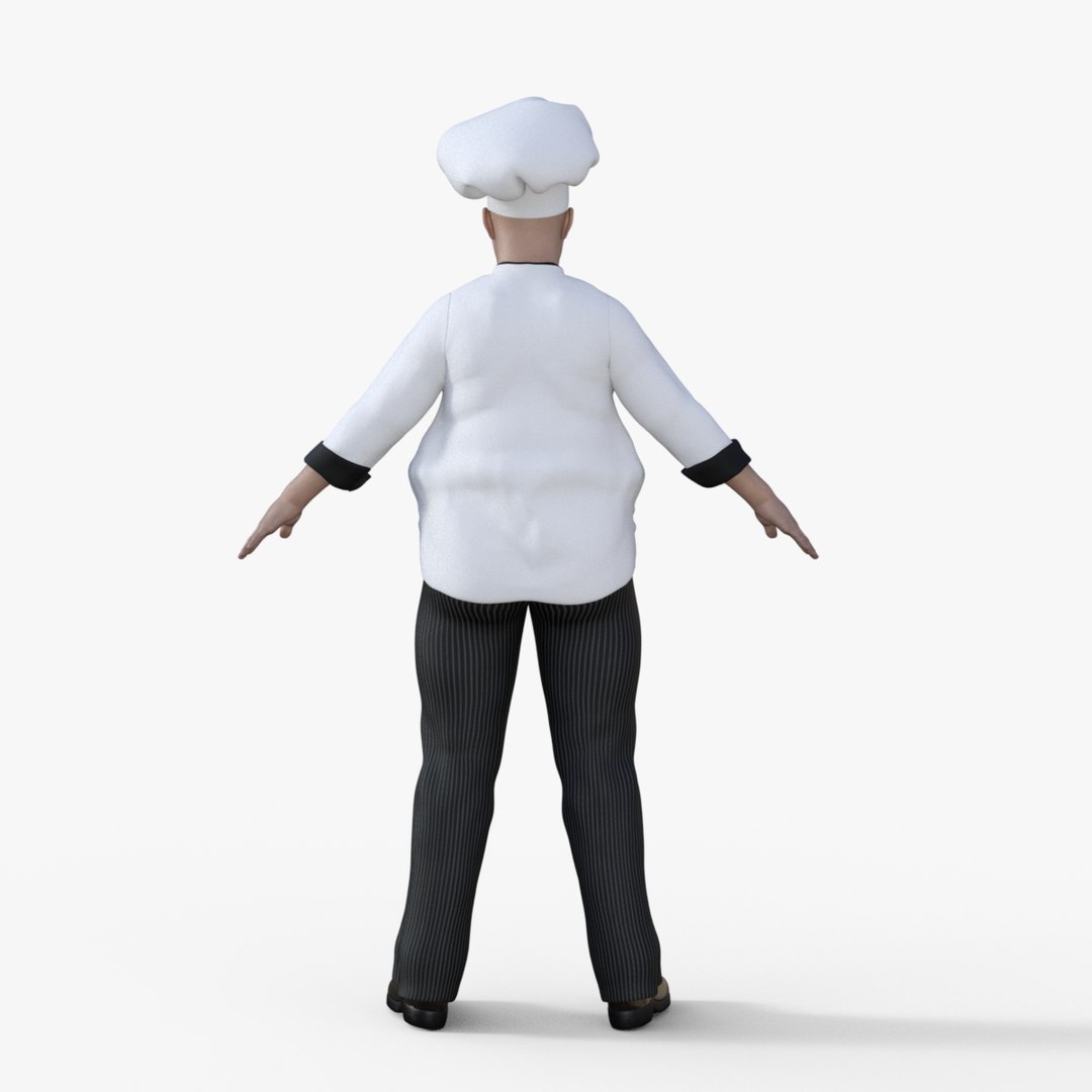 3D Model Realistic Fat Chef - TurboSquid 2218504
