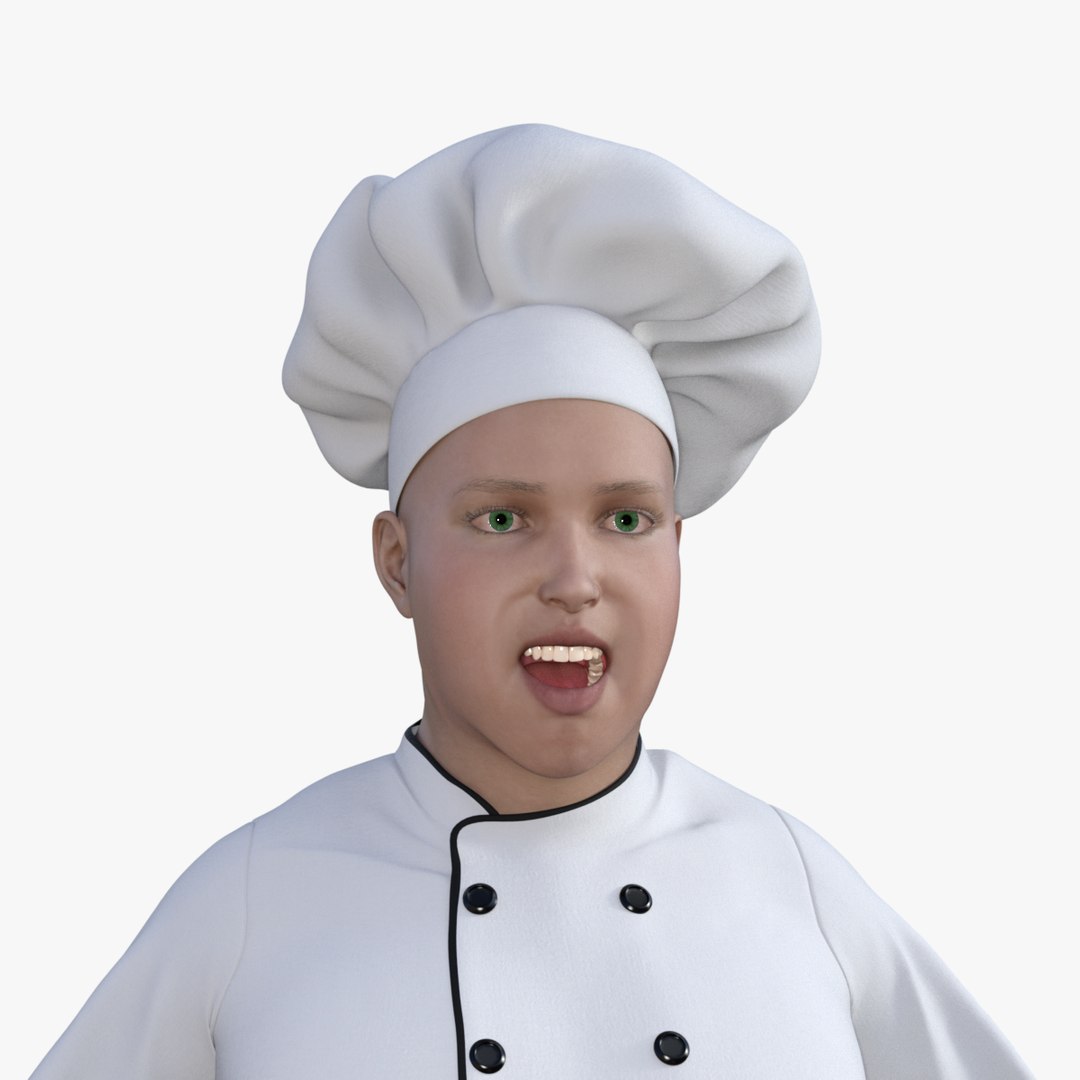3D Model Realistic Fat Chef - TurboSquid 2218504