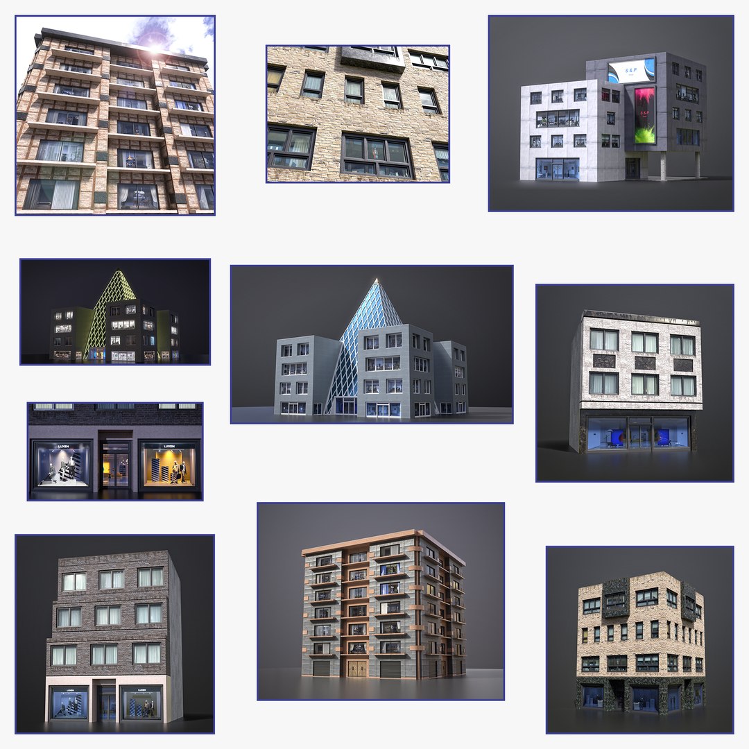 3D Building Bundle vol2 - TurboSquid 1991854