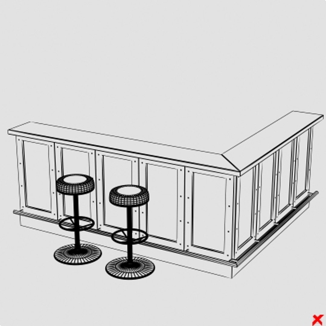 Bar Counter 3d Model
